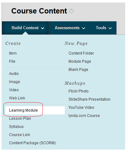 Blackboard – Creating Learning Modules – eLearning Support and Resources