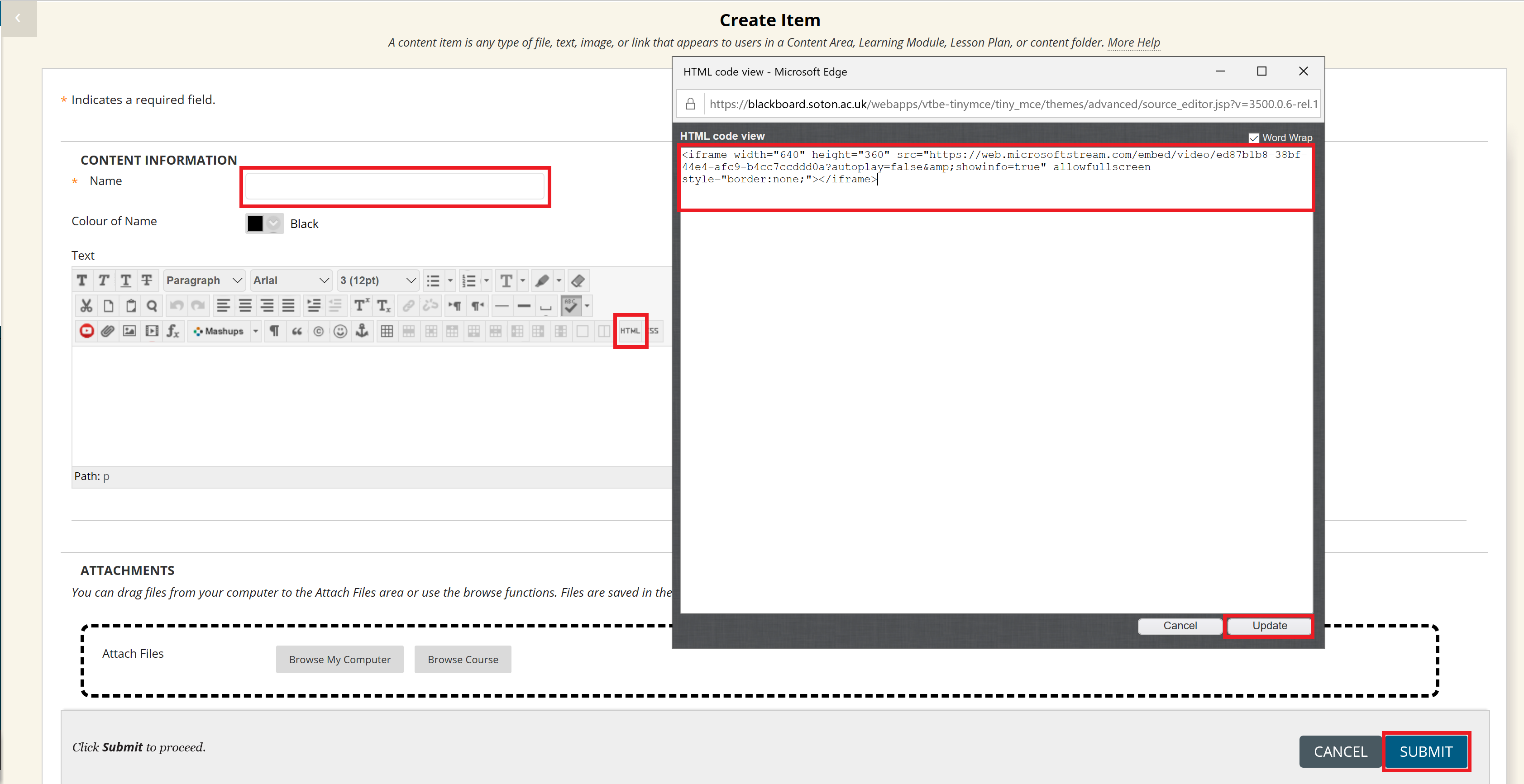 Blackboard – Adding a file, image or video to your course – eLearning ...