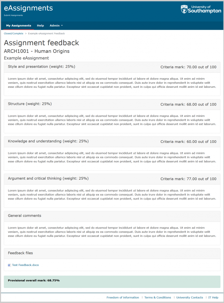 eAssignments: An overview and how to view your feedback – Student ...